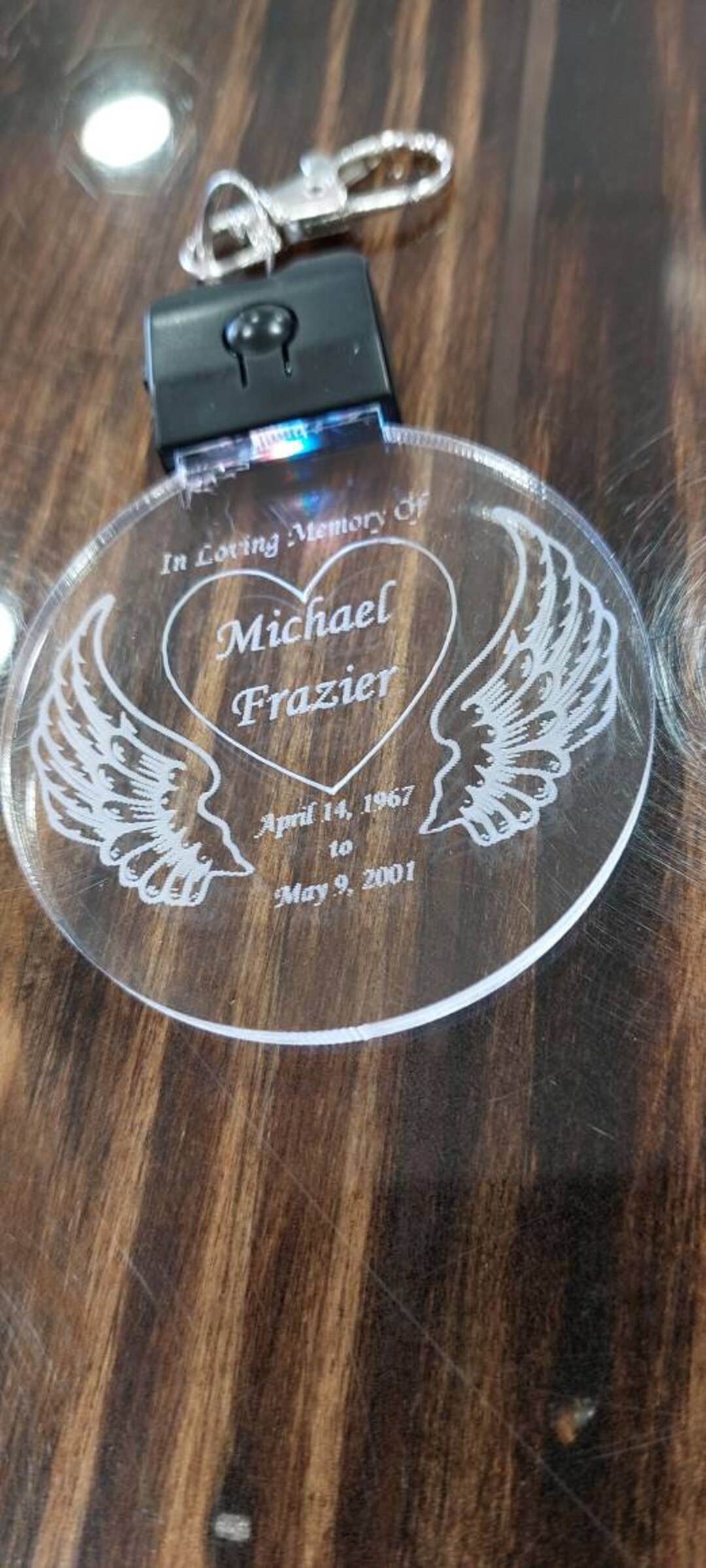 Personalized LED Acrylic Keychain | in Memory of | Memorial Keychain ...