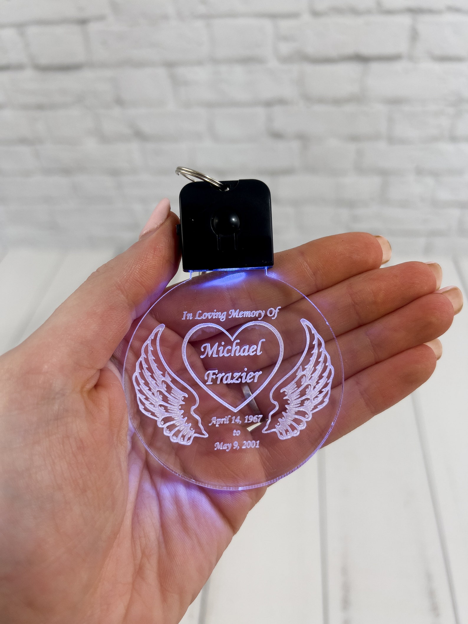 Personalized LED Acrylic Keychain Monogram Keychain - Etsy