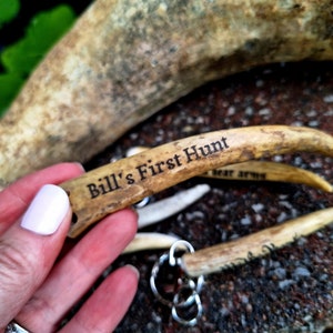 Personalized Antler Keychain | Custom Engraved Deer Bone | Scrimshaw ...