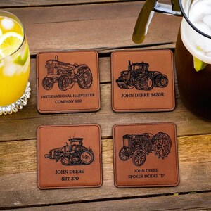 Tractor Coasters | Farm Equipment | Agriculture Coaster Set | Man Cave ...