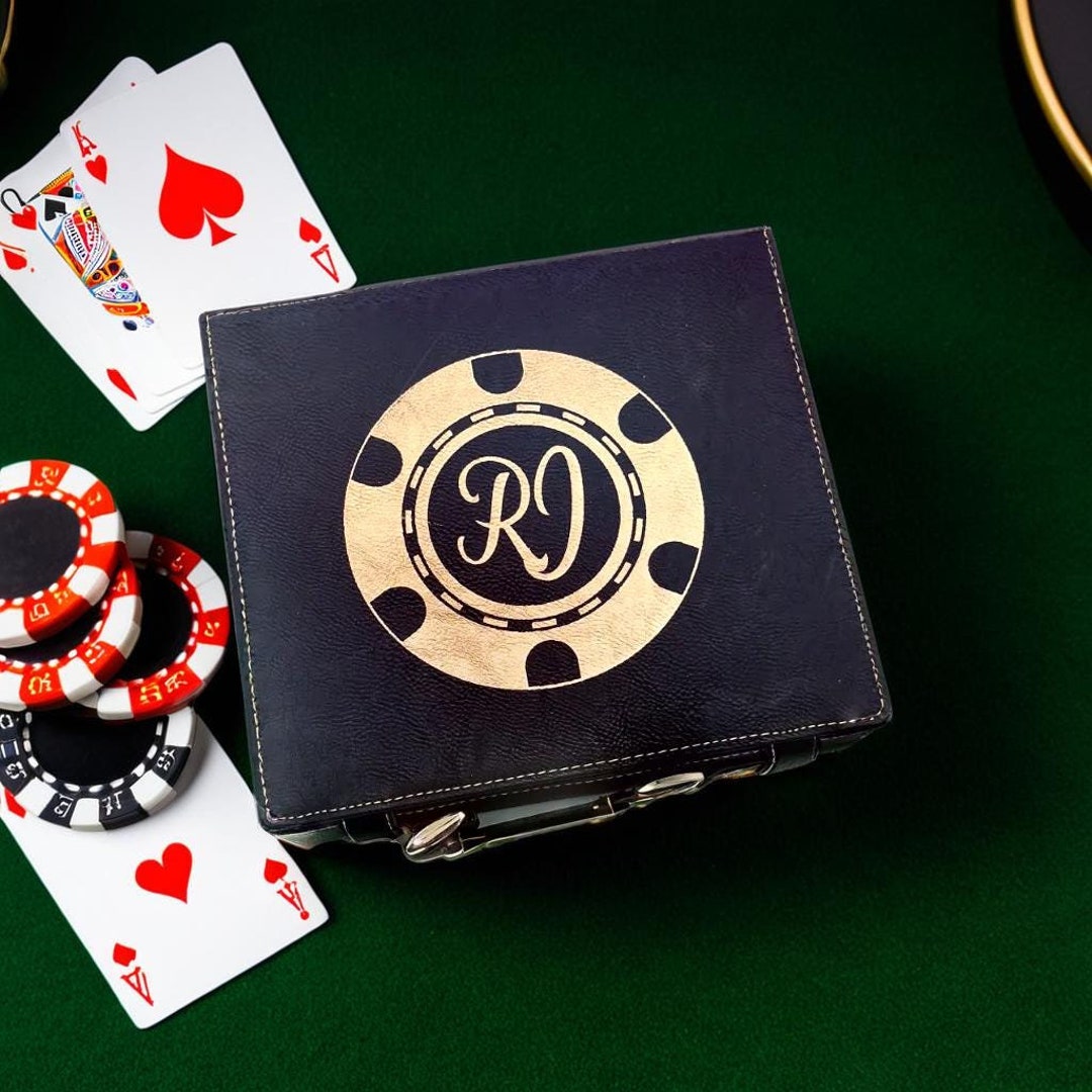 Personalized Poker Set | Custom Leather Poker Case | Gambler | Card ...