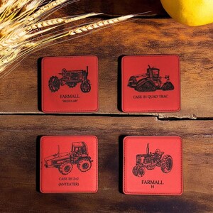 Tractor Coasters | Farm Equipment | Agriculture Coaster Set | Man Cave ...