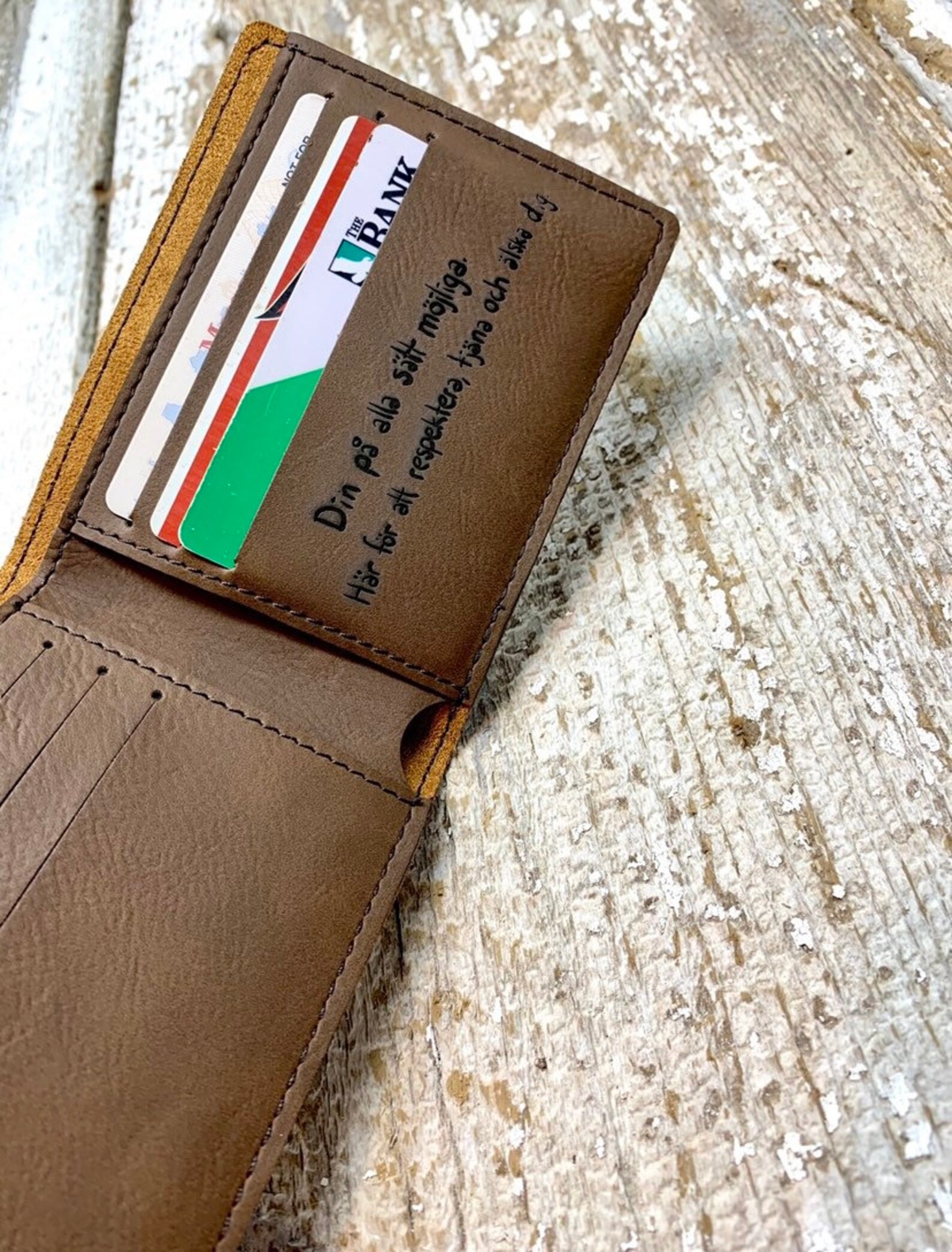 Personalized Leather Bifold Wallet Custom Wallet Gift For | Etsy