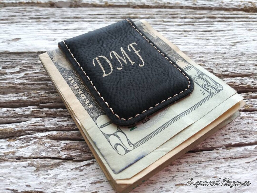 Personalized Money Clip | Custom Leather Money Clip | Dad | Leatherette ...
