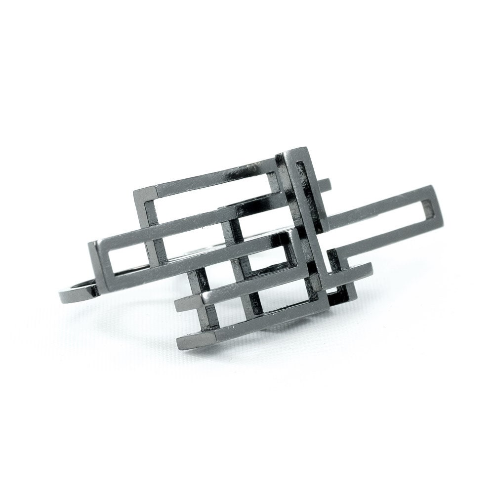 3D Printed Loop Ring, Geometric Architectural Statement Jewelry - Etsy