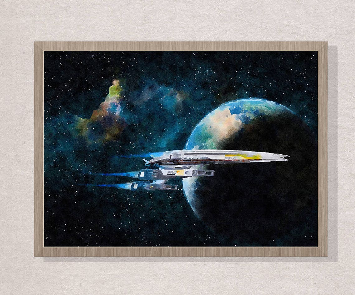 Watercolor Art Home Decor Mass Effect Game Art Poster Video - Etsy