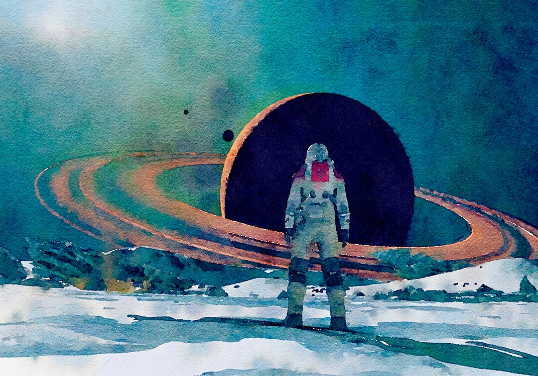 Starfield Watercolor Art, Game Art Poster, Space Game Art, Video Game ...