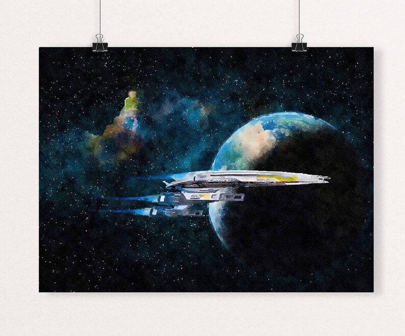 Watercolor Art Home Decor Mass Effect Game Art Poster Video - Etsy
