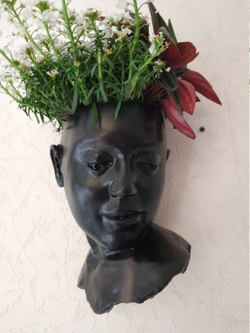 Face Head Planter Wall Planter Woman Vase Pot Succulents Head - Etsy