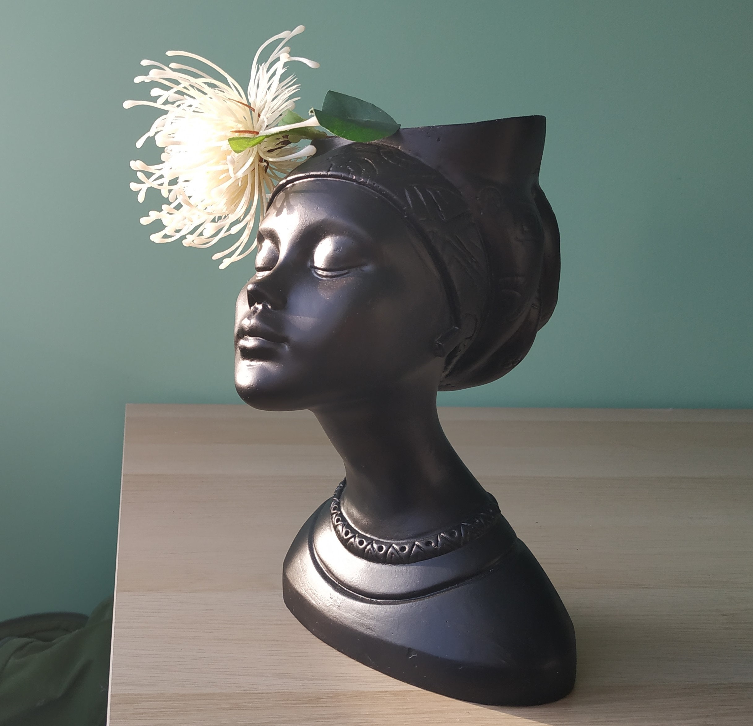 African Women Head Face Planter Pot Desk Planter Black Woman - Etsy