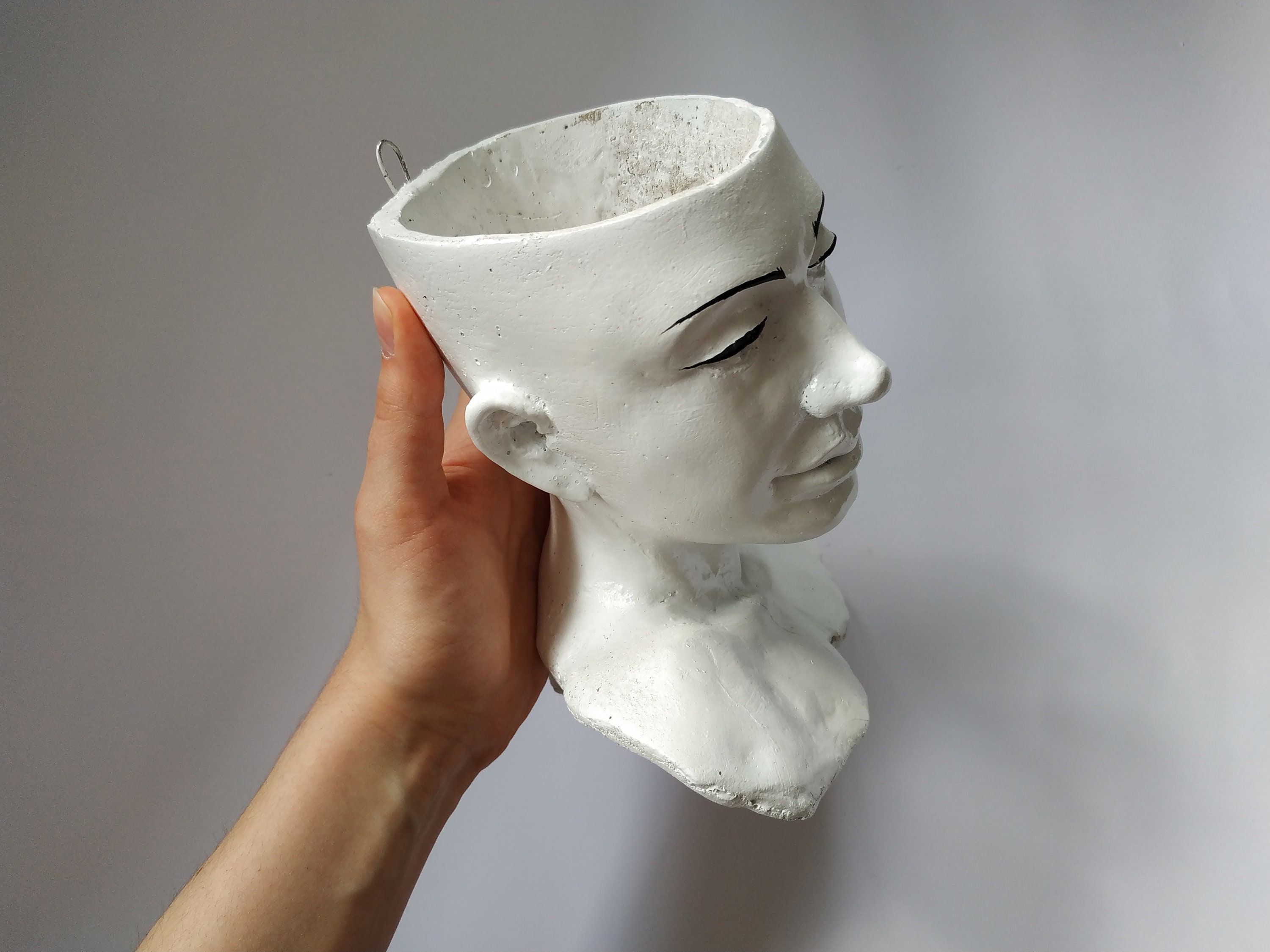 Hanging Face Planter Wall Concrere Head Planter Woman Vase Pot - Etsy