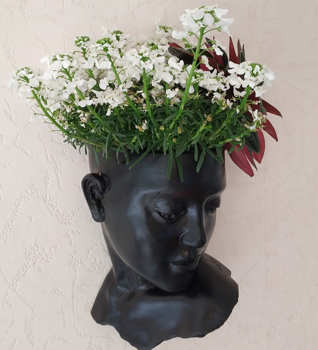 Face Head Planter Wall Planter Woman Vase Pot Succulents Head - Etsy