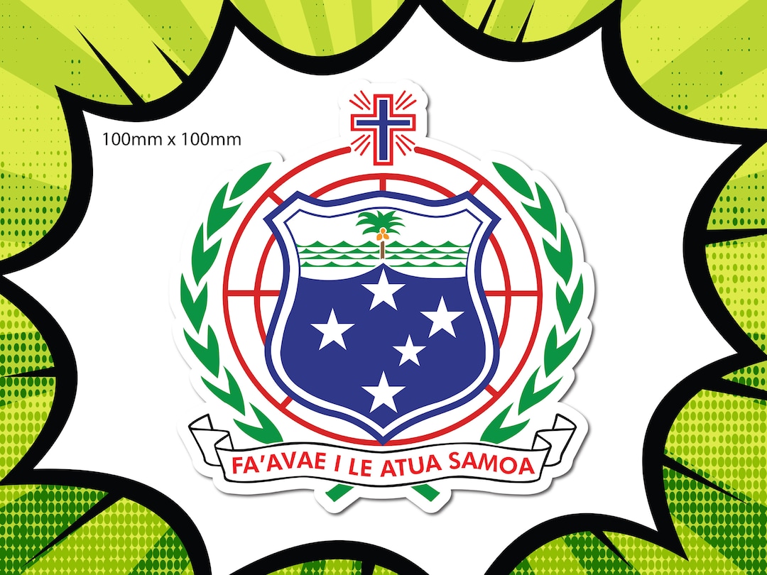 Samoa Sticker Small Shield Coat of Arms Sticker Car Laptop 4 X 4 4WD ...