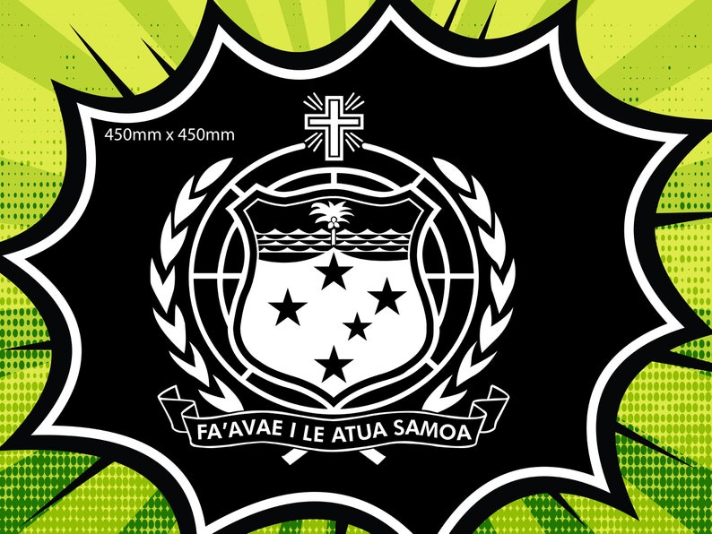 White Samoan Shield Coat of Arms Sticker | Car | 4 X 4 | Polynesian ...