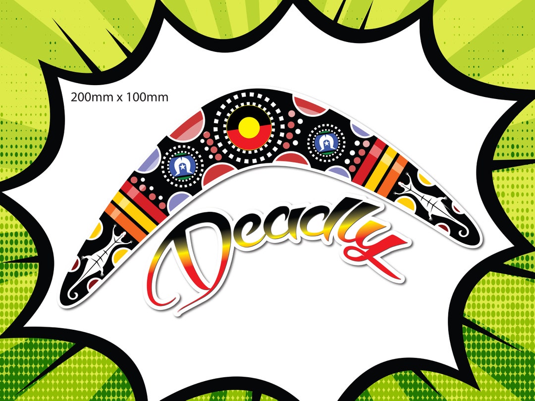 Aboriginal Deadly and Torres Strait Boomerang Vinyl Sticker NAIDOC Car ...