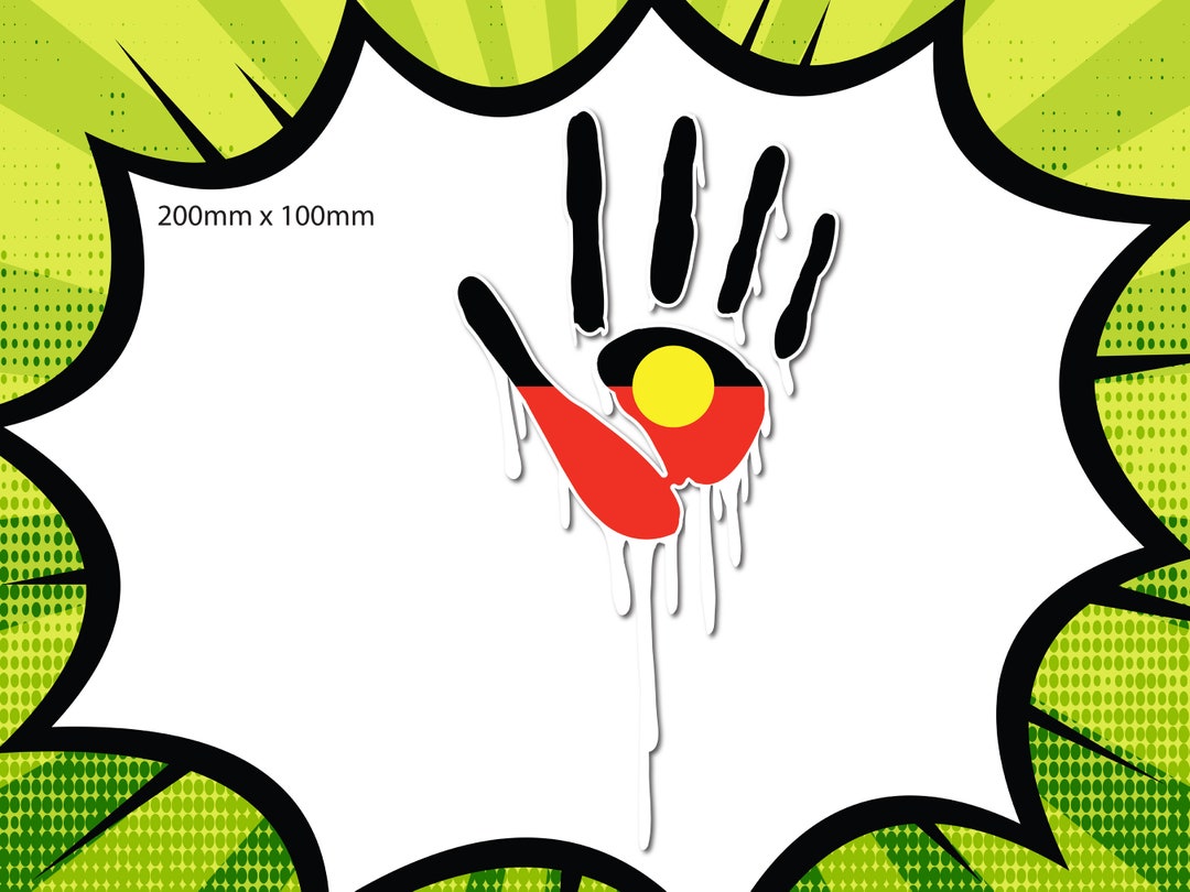Aboriginal Flag Handprint Vinyl Sticker | NAIDOC | Car | Laptop ...