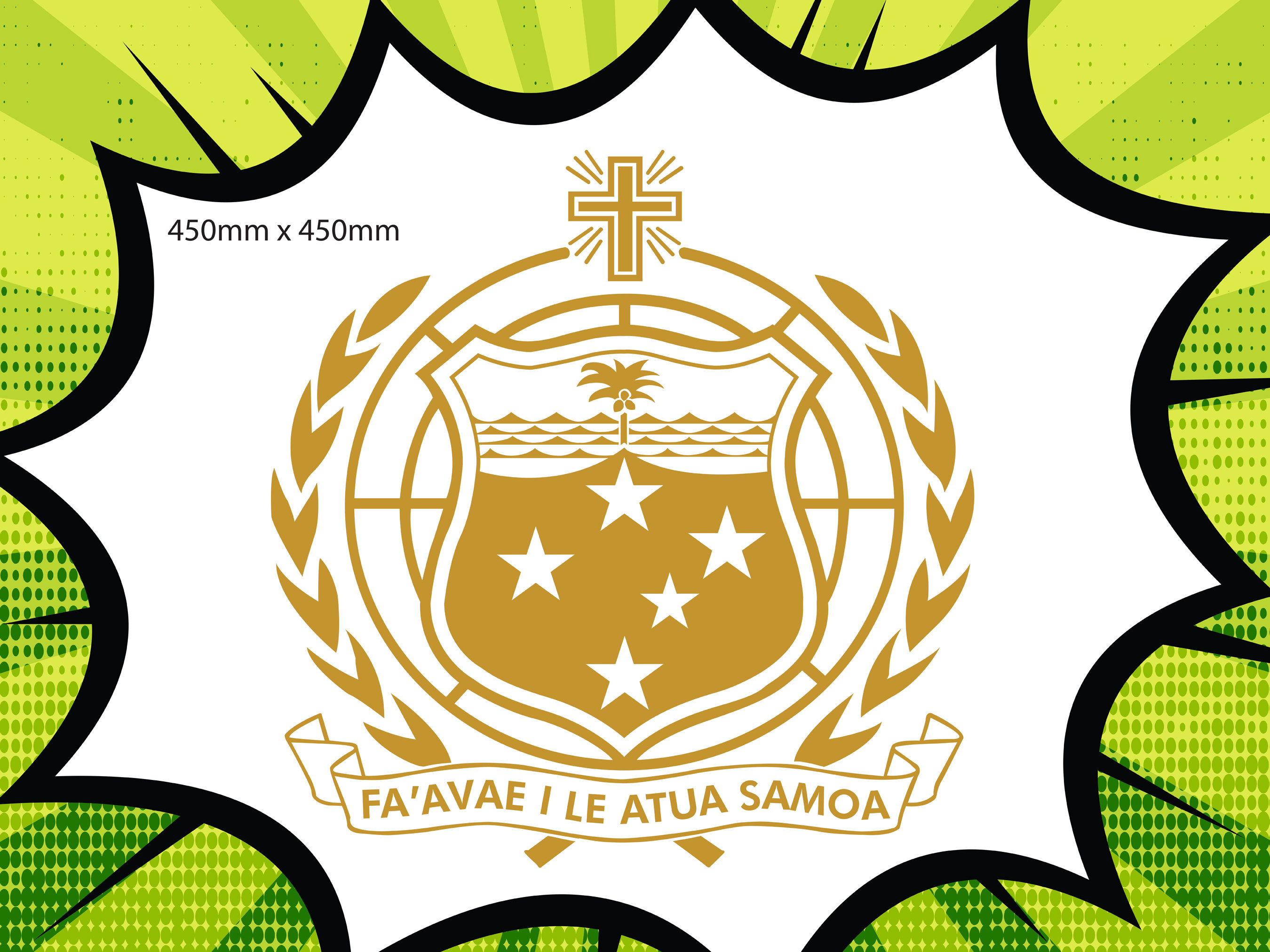 Gold Samoan Shield Coat of Arms Sticker | Car | 4 X 4 | Polynesian ...
