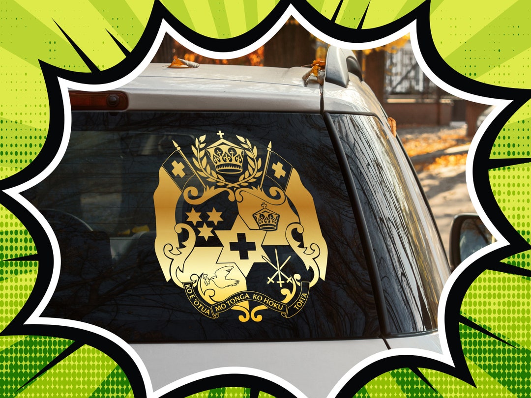 Gold Tonga Shield Sila Coat of Arms Sticker Car 4 X 4 4WD Tongan ...