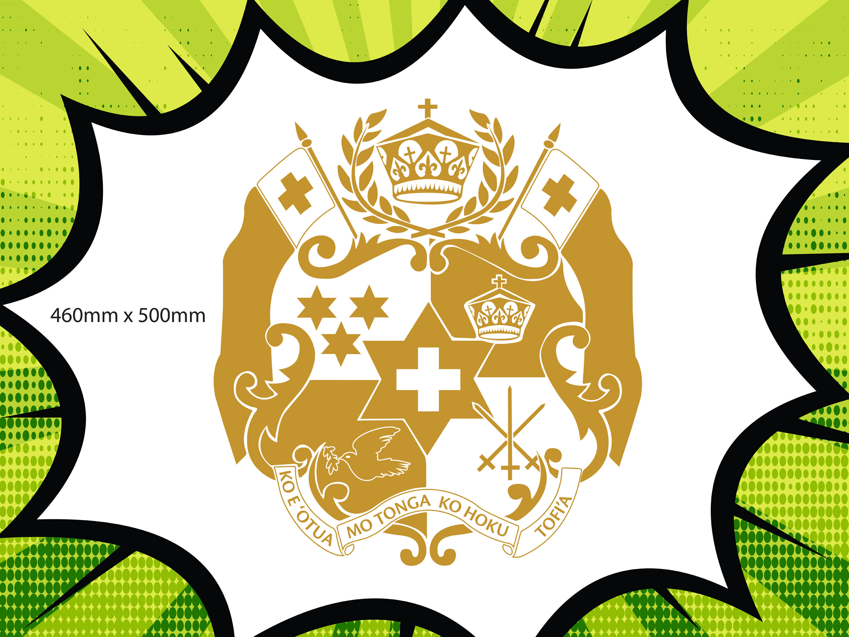 Gold Tonga Shield Sila Coat of Arms Sticker Car 4 X 4 4WD Tongan ...