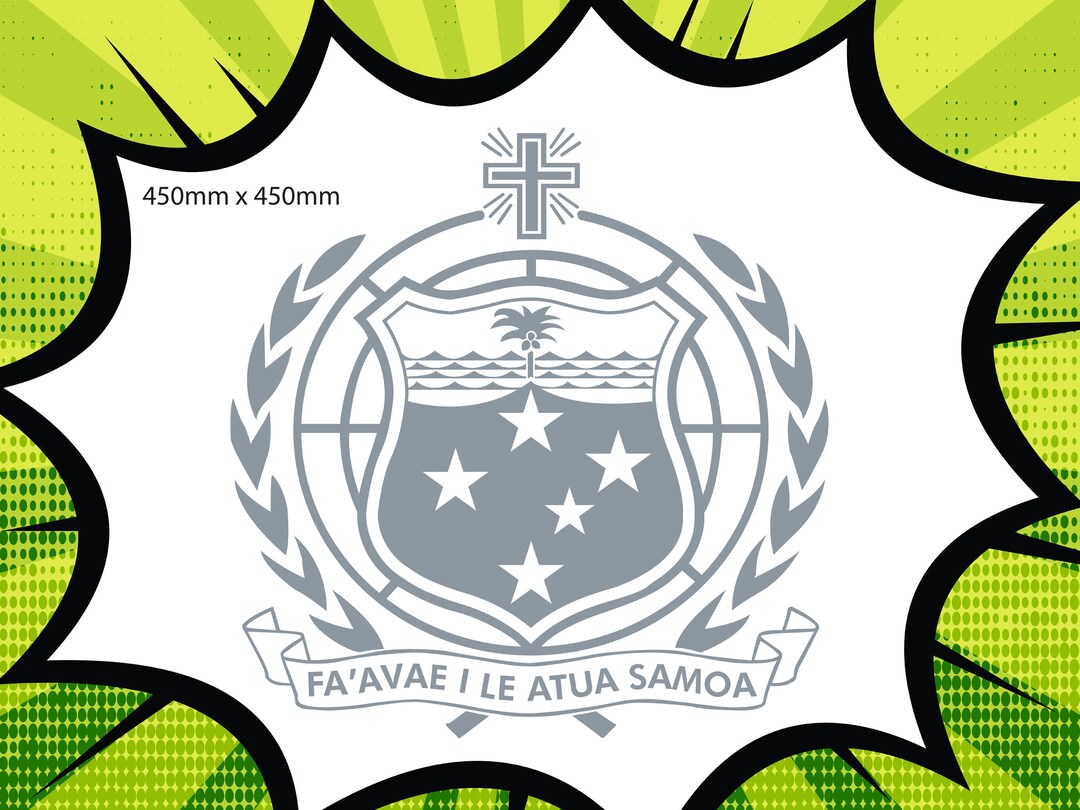Silver Samoan Shield Coat of Arms Sticker Car 4 X 4 Polynesian Samoa ...