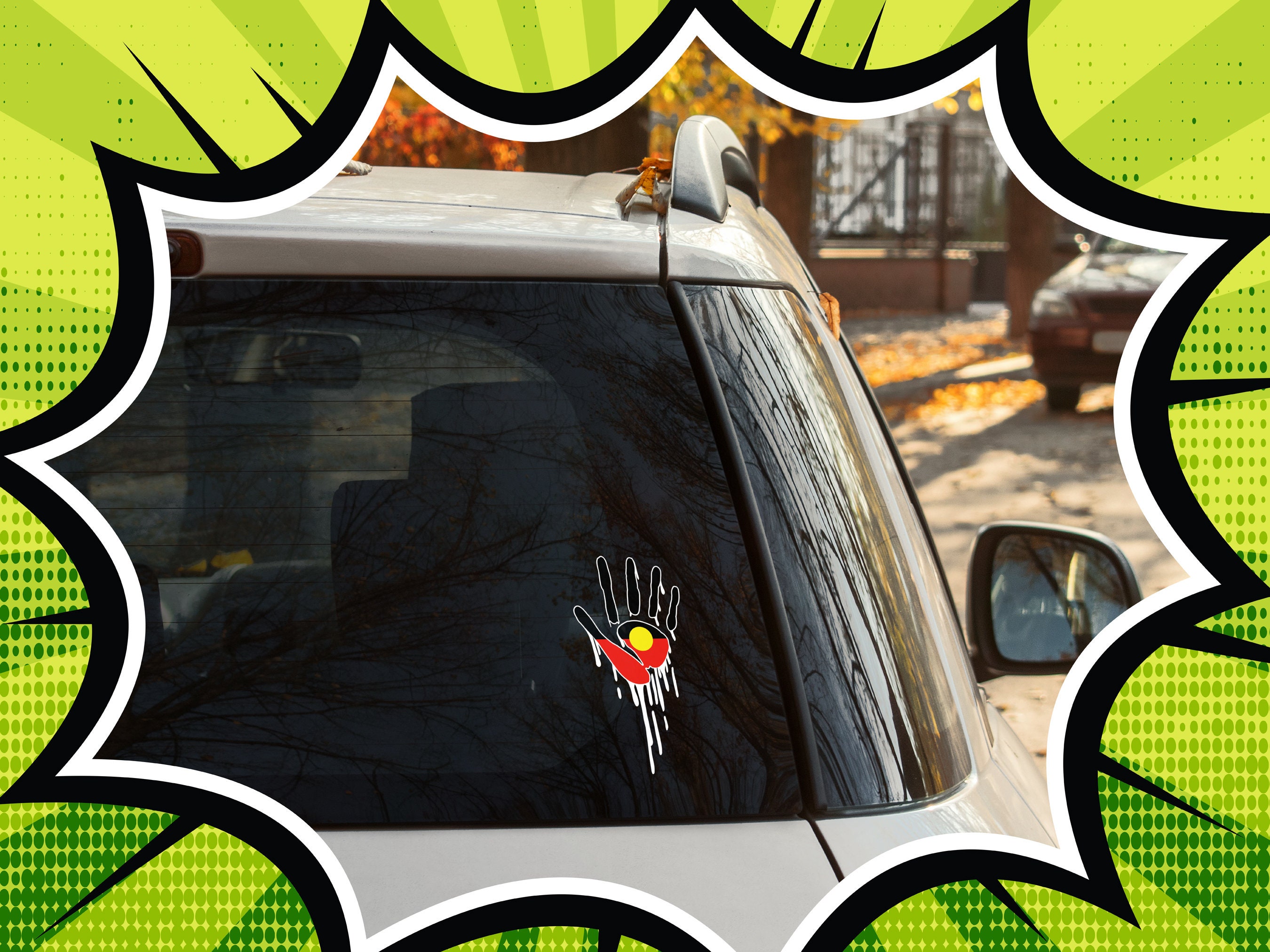 Aboriginal Flag Handprint Vinyl Sticker | NAIDOC | Car | Laptop ...