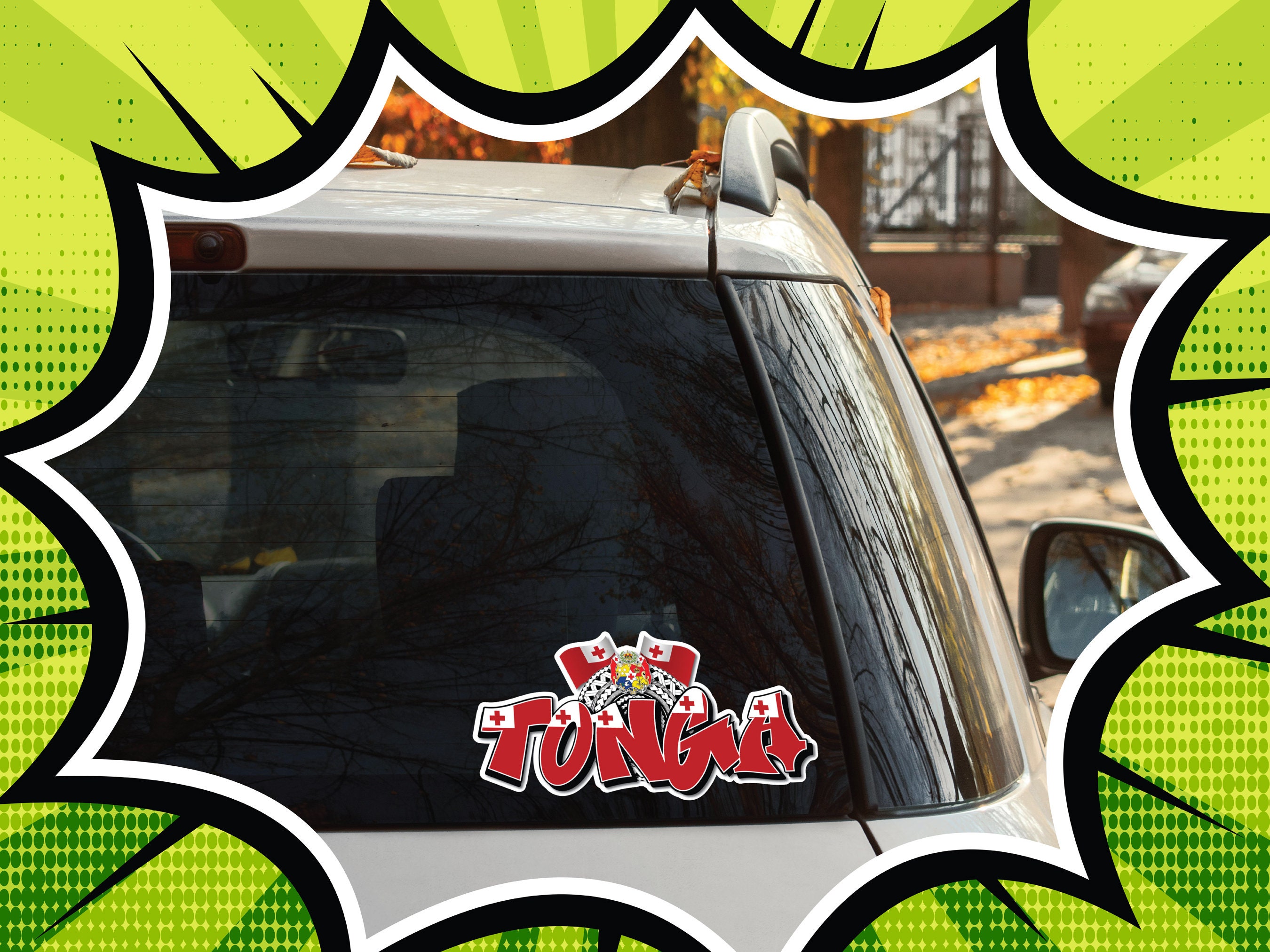 Tonga Flag Shield Sila Coat of Arms Sticker Car Laptop 4 X 4 4WD Tongan ...