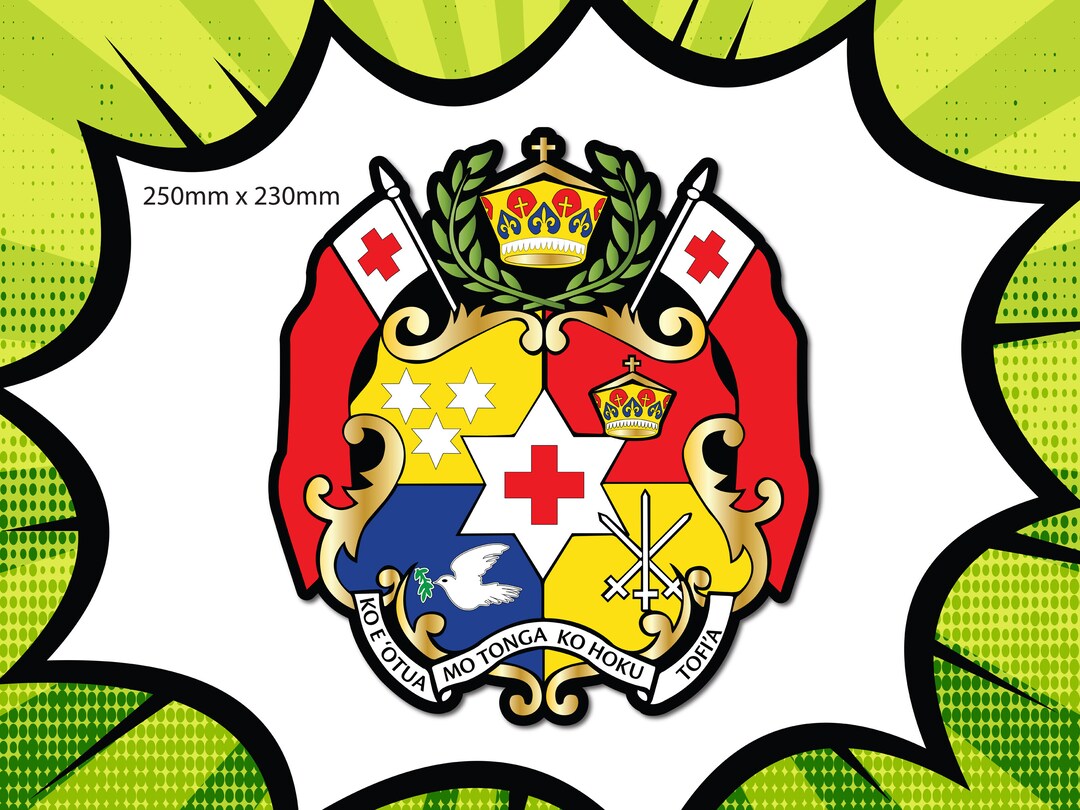 Tonga Large Shield Sila Coat of Arms Sticker | Car | Laptop | 4 X 4 ...