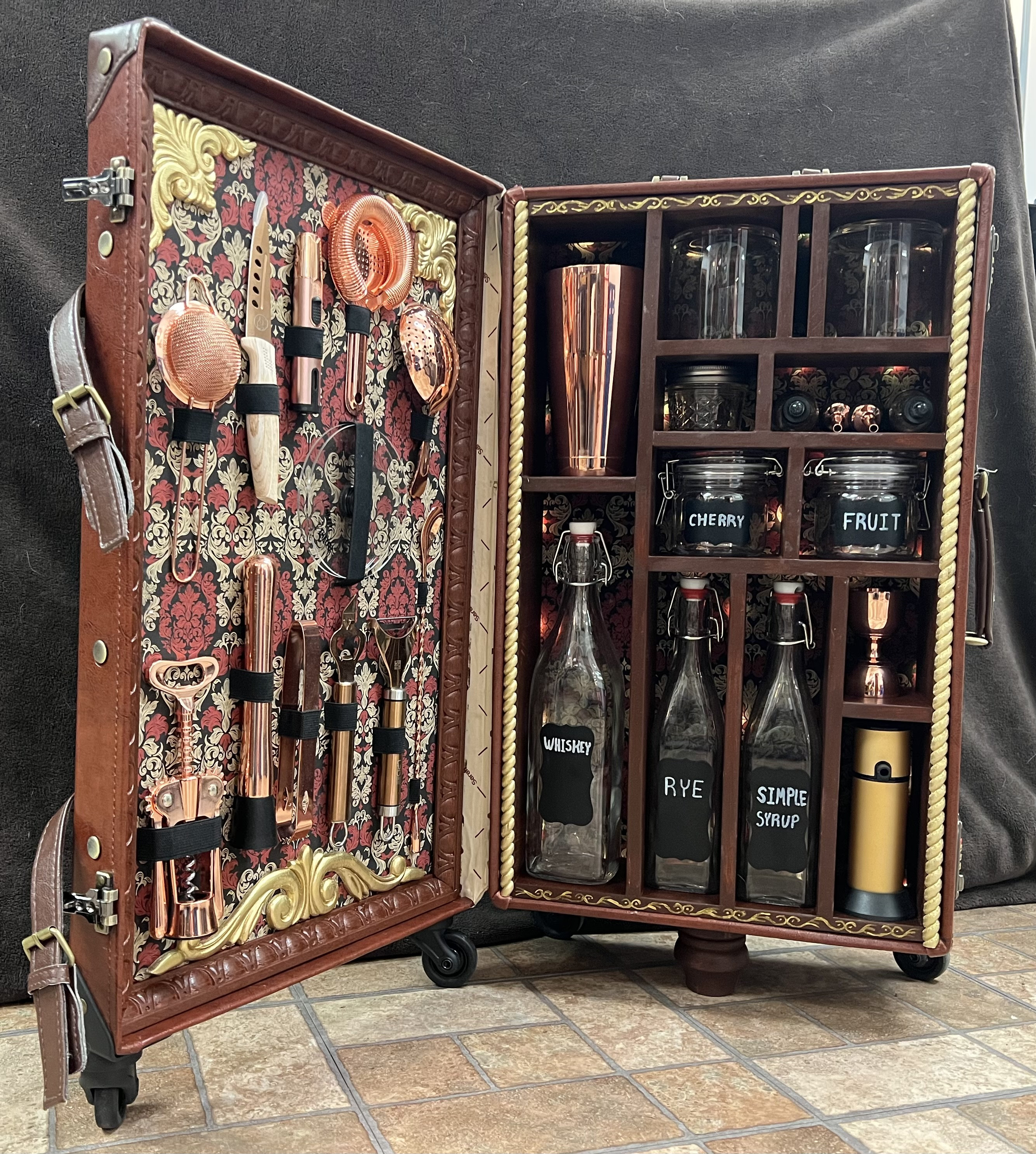 Vintage Style Portable Speakeasy Traveling Bar Case Chest Bartender - Etsy