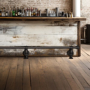 Industrial Foot Rail Black Home Bar Foot Rail Kitchen - Etsy