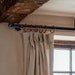 Black Metal Curtain Rail Wrought Iron Wall Mounted Vintage Curtain Rod ...
