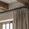 Bronze Metal Curtain Rail Wrought Iron Wall Mounted Vintage Curtain Rod ...