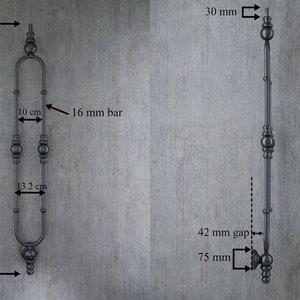 Wrought Iron Stair Spindle Black Railing Panel Handrail Balusters ...