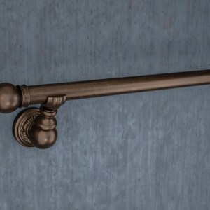 Bronze Metal Curtain Rail Wrought Iron Wall Mounted Vintage Curtain Rod ...
