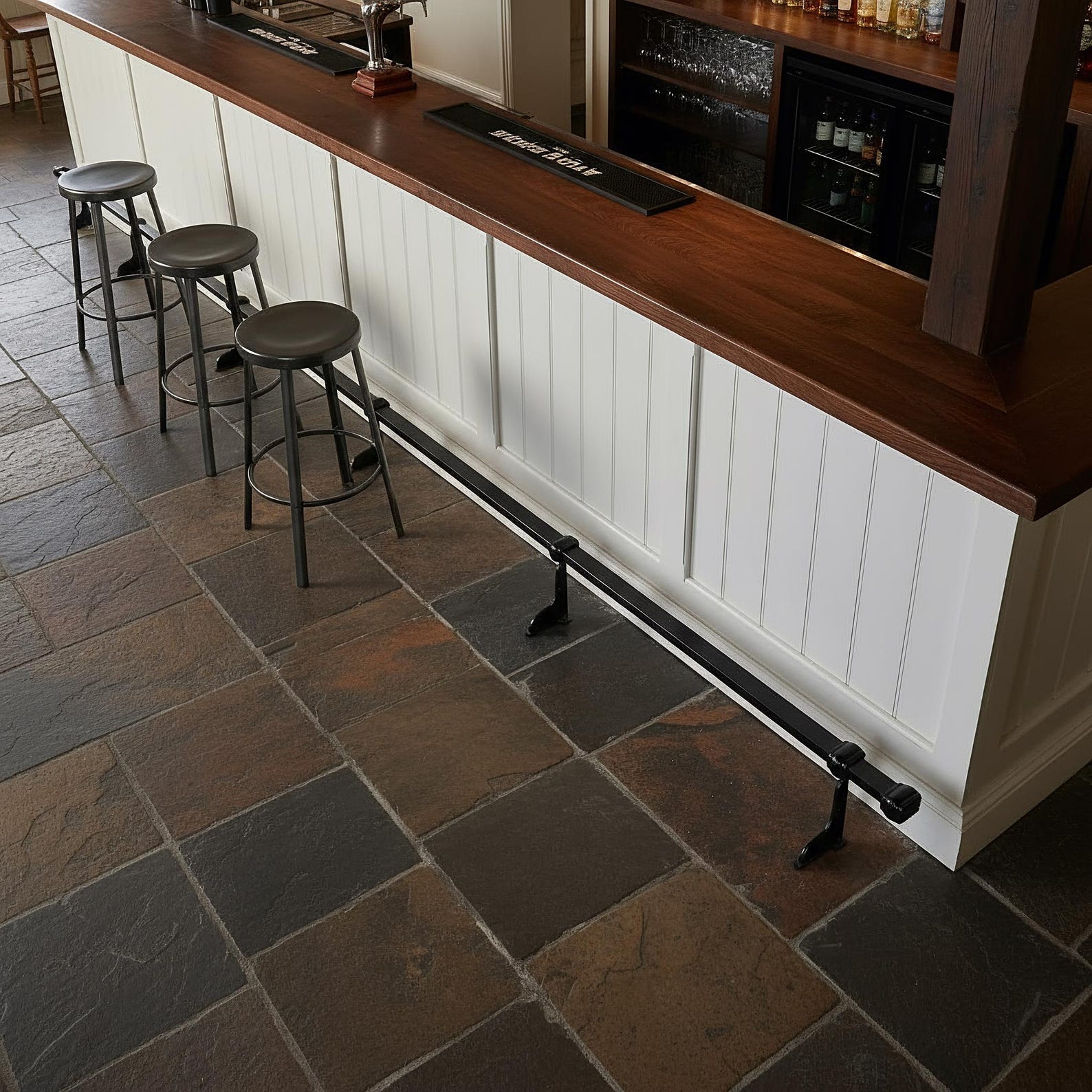 Industrial Foot Rail Black Wrought Iron Home Bar Foot Rail Kitchen ...