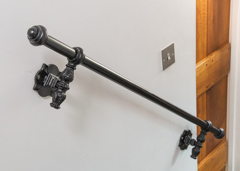 Black Metal Handrail Stair Handrails Wrought Iron - Etsy UK