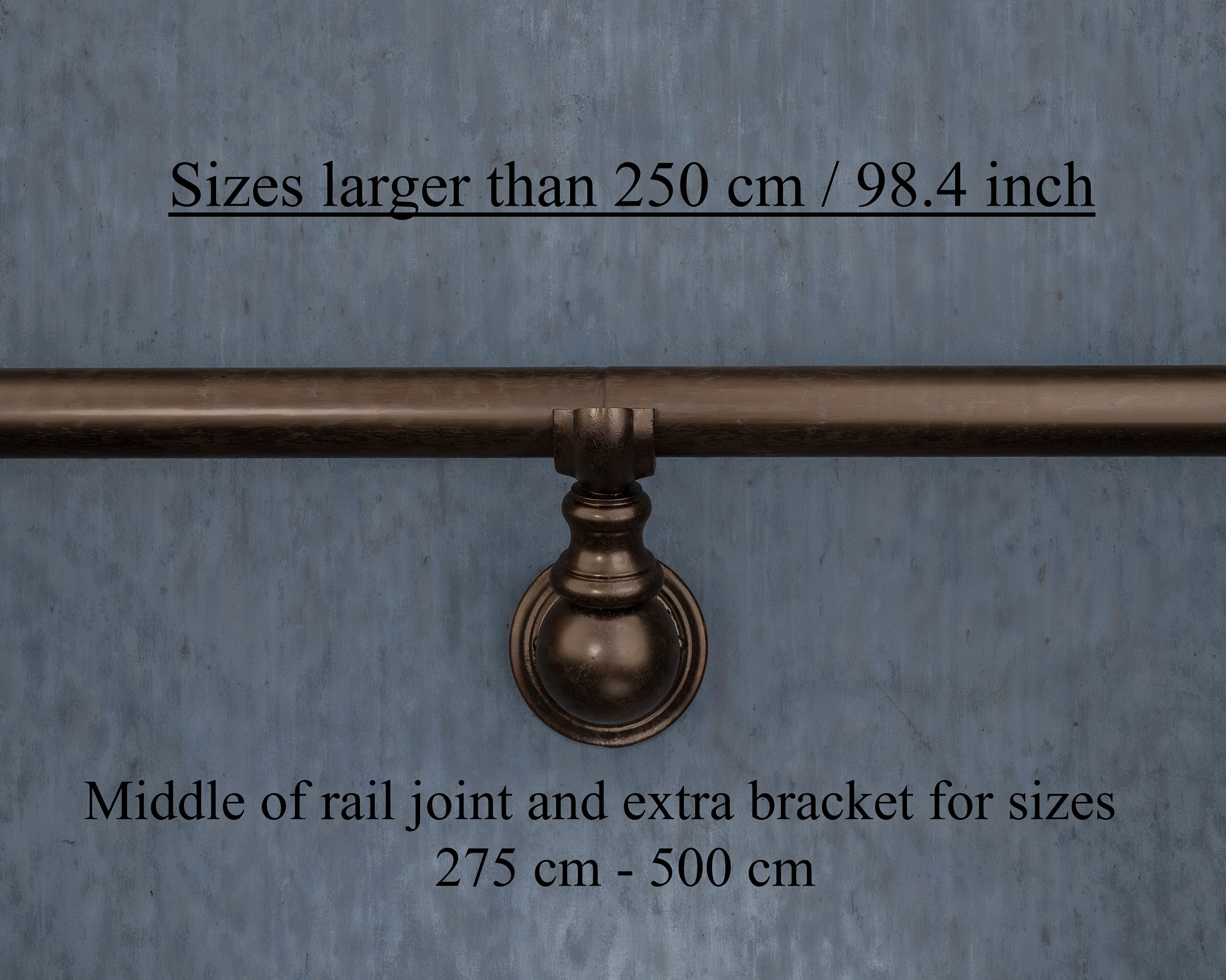 Bronze Metal Curtain Rail Wrought Iron Wall Mounted Vintage Curtain Rod ...