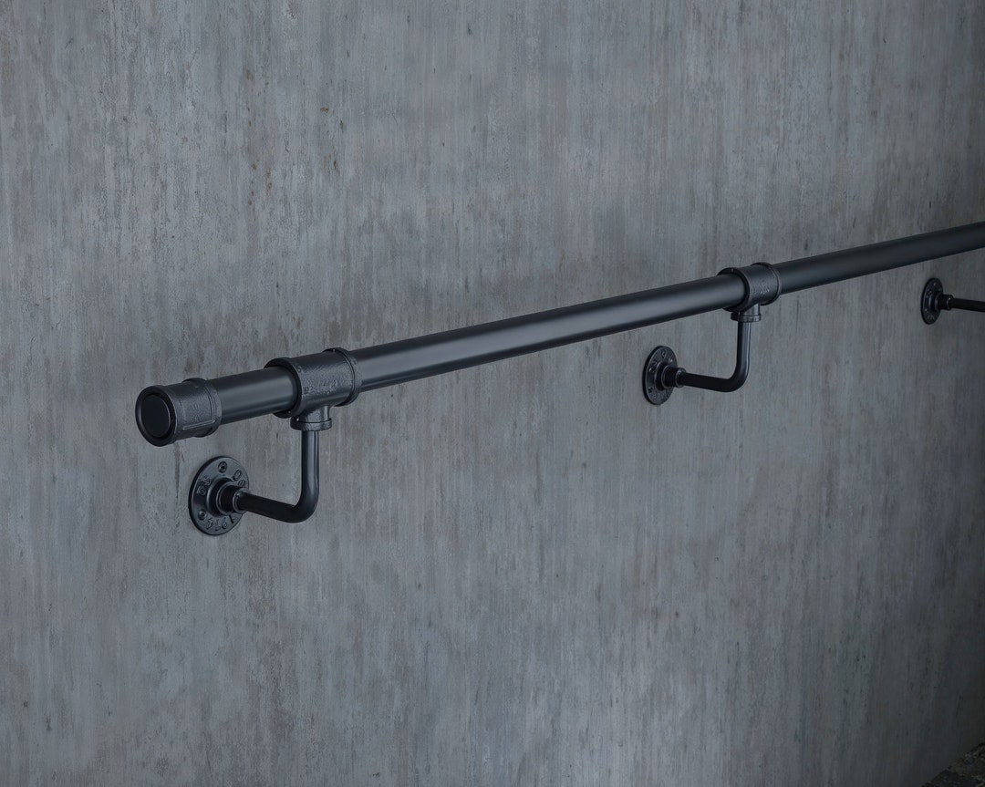 Black Metal Handrail Stair Handrails Wrought Iron Staircase Railings ...