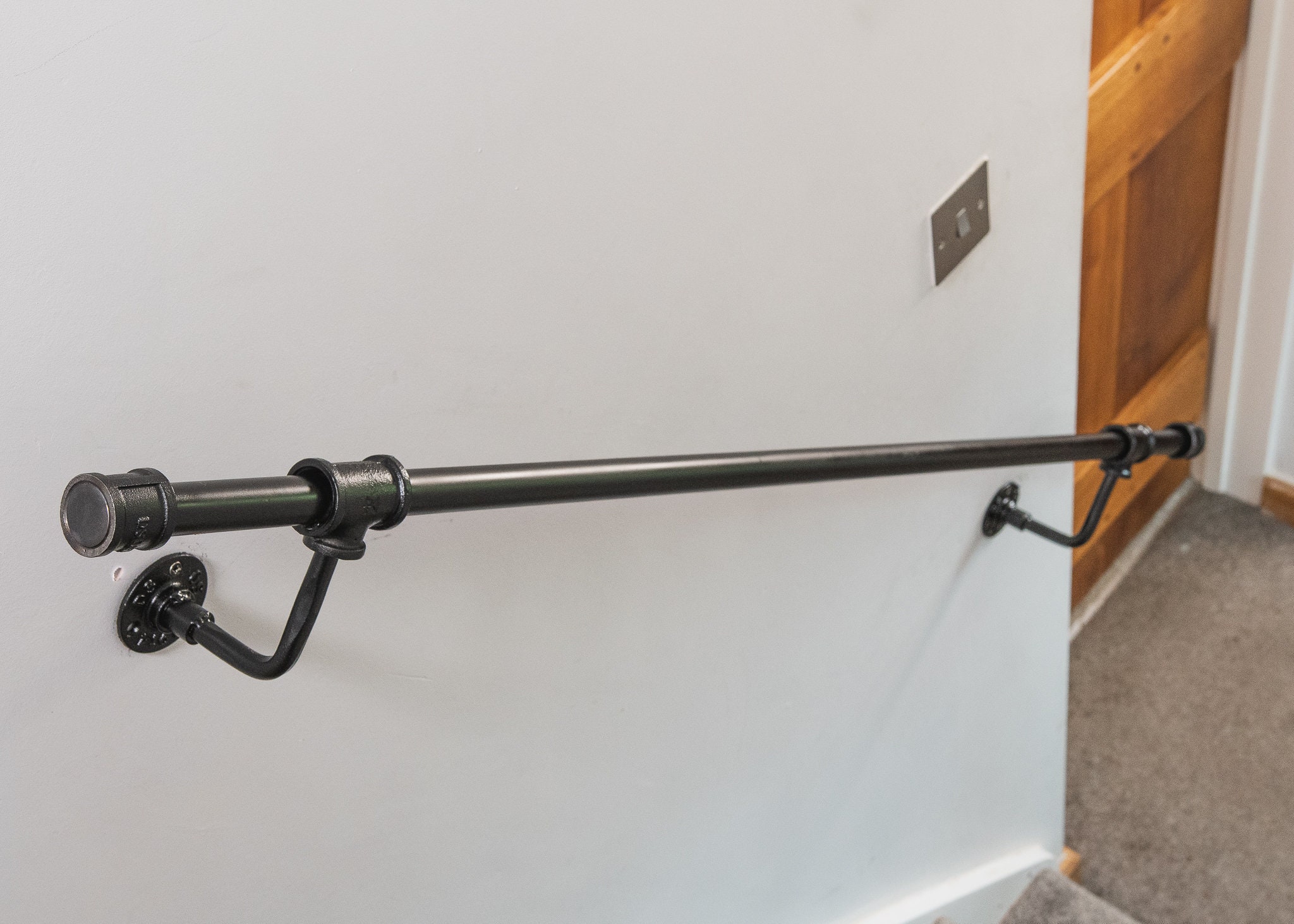 Black Metal Handrail Stair Handrails Wrought Iron Staircase - Etsy UK