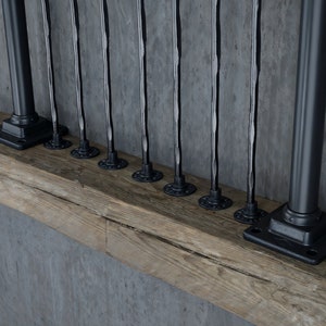 Black Wrought Iron Balustrades Handrail Horizontal Balusters Stair ...