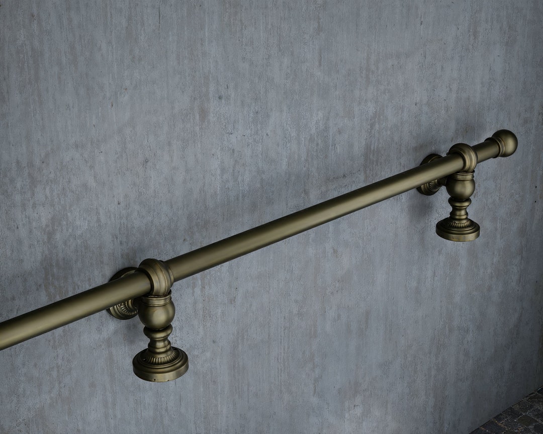Industrial Foot Rail Aged Brass Home Bar Foot Rail Kitchen Island Foot ...
