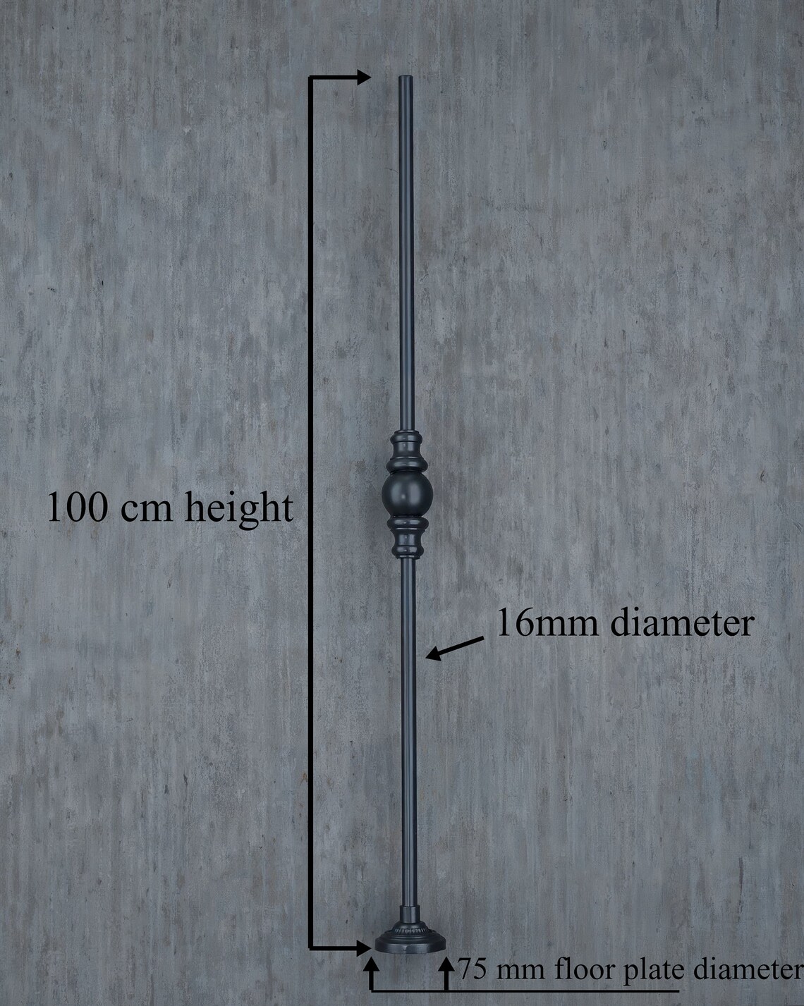 Wrought Iron Stair Spindle Railing Handrail Balusters Picket Black ...