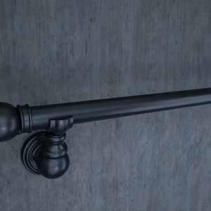 Black Metal Curtain Rail Wrought Iron Wall Mounted Vintage Curtain Rod ...