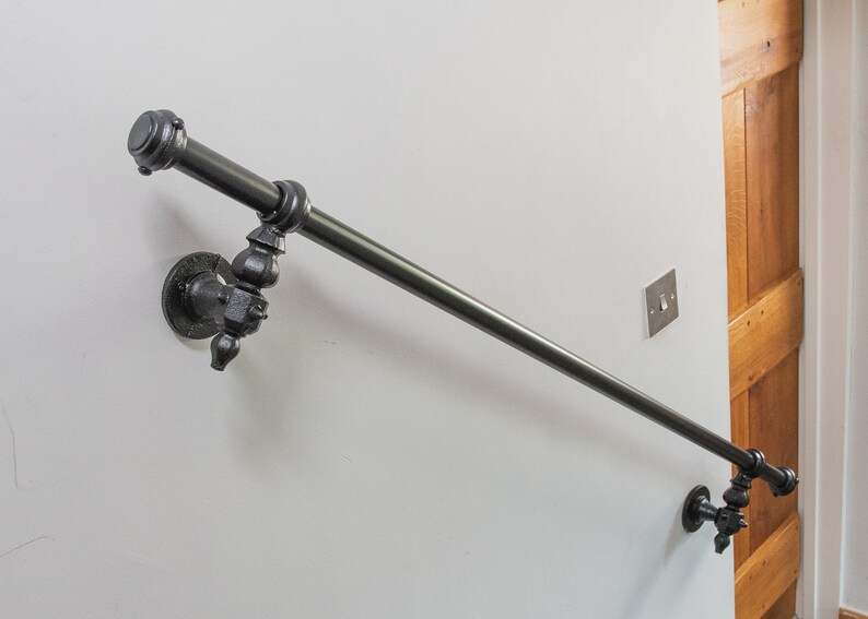 Black Metal Handrail Stair Handrails Wrought Iron Staircase - Etsy UK