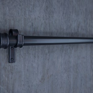 Black Metal Curtain Rail Wrought Iron Wall Mounted Vintage Curtain Rod ...