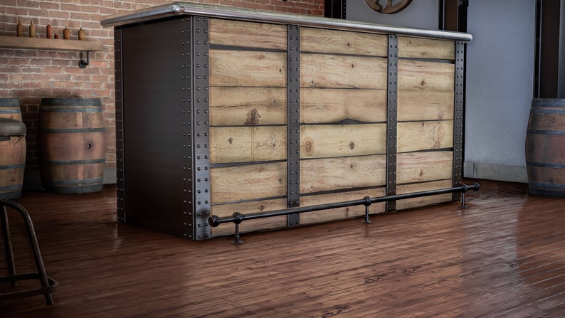 Industrial Foot Rail Black Home Bar Foot Rail Kitchen Island - Etsy