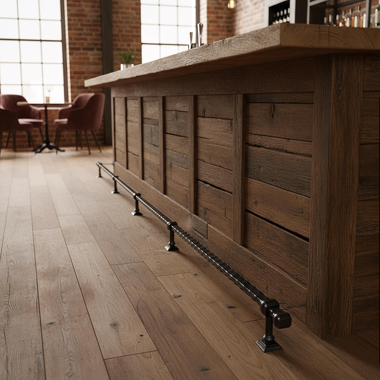 Industrial Foot Rail Wrought Iron Home Bar Foot Rail Kitchen Island ...