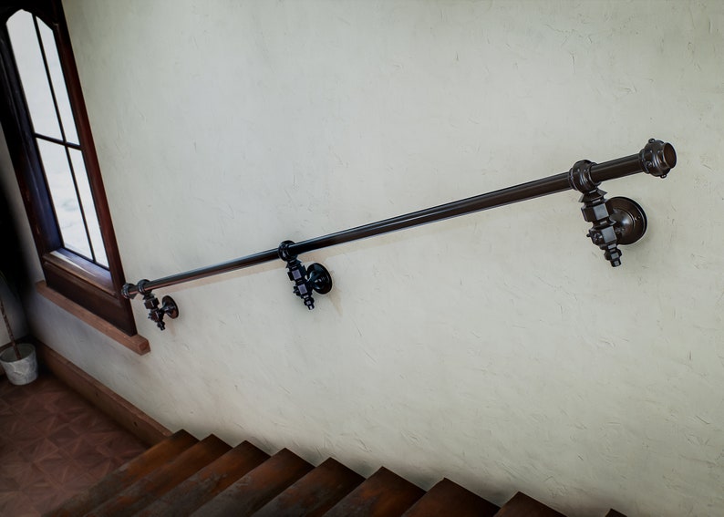 Black Metal Handrail Stair Handrails Wrought Iron Staircase - Etsy UK