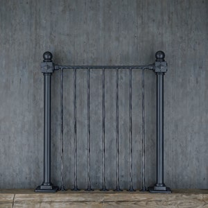 Black Wrought Iron Balustrades Handrail Horizontal Balusters Stair ...