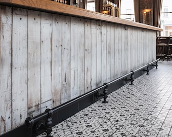 Industrial Foot Rail Black Wrought Iron Home Bar Foot Rail Kitchen ...