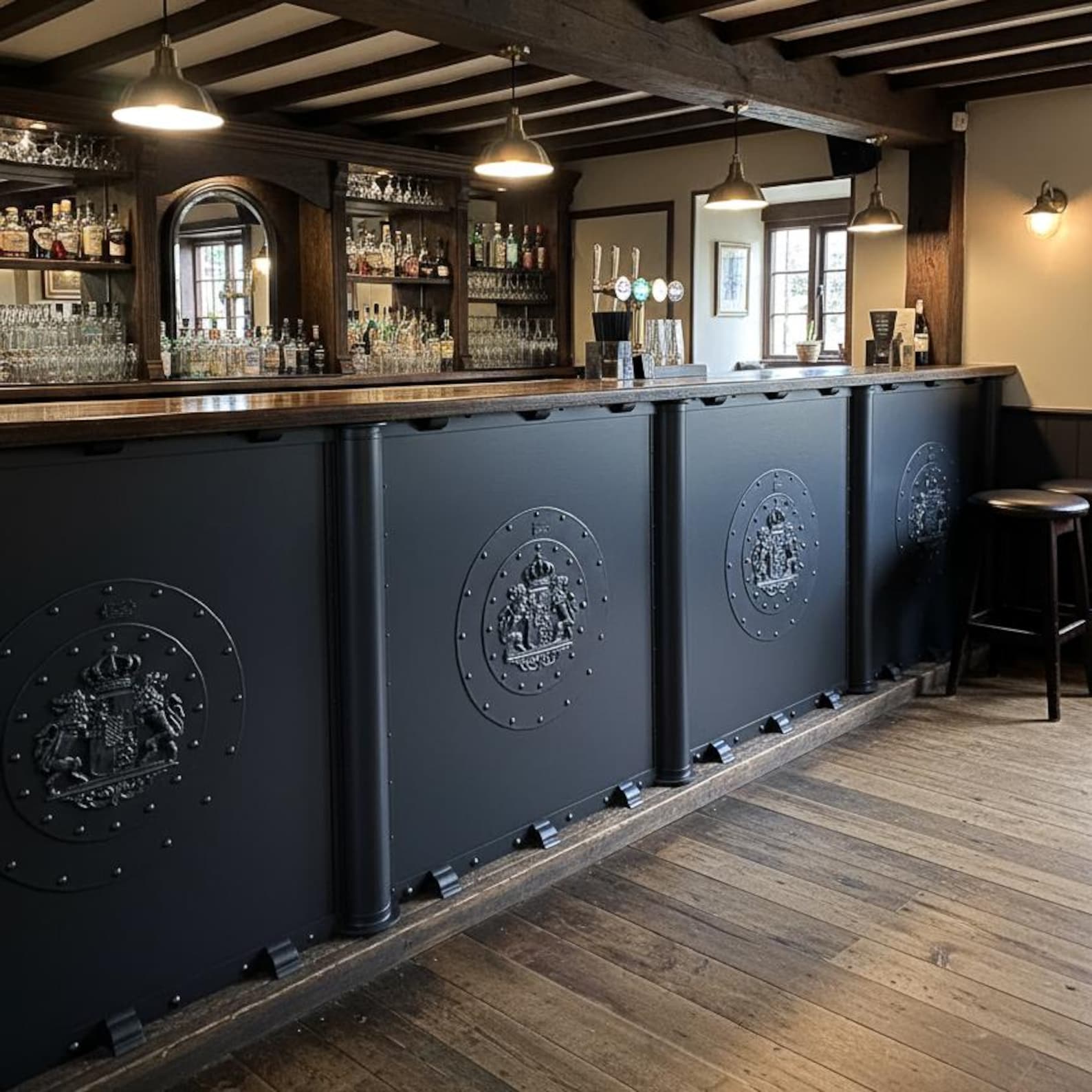 Vintage Bar Front Panels, Matte Black, Metal Industrial Bar, Custom Bar ...